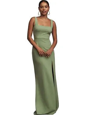 Bhldn Blake Square-neck Maxi Dress - Pistachio Green