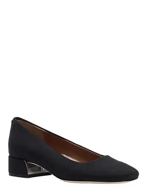 DONALD PLINER Square Toe Block Heel Pumps - Black
