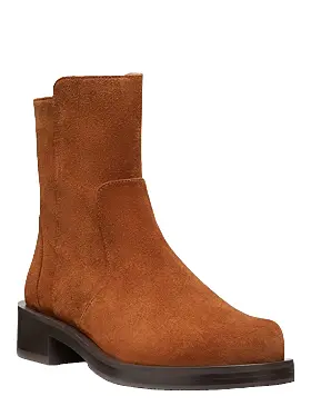STUART WEITZMAN 5050 Bold Zip Leather Booties Doe