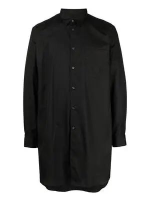 Comme Des Garçons Long-line Cotton Shirt - Black