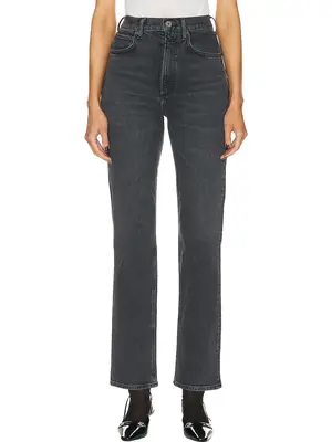 AGOLDE High-rise Stovepipe Jeans - Metal