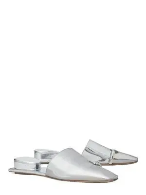 Tory Burch Tory Burch Pierced Leather Mule Argento