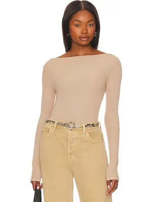 Enza Costa Silk Knit Boat Neck Parchment