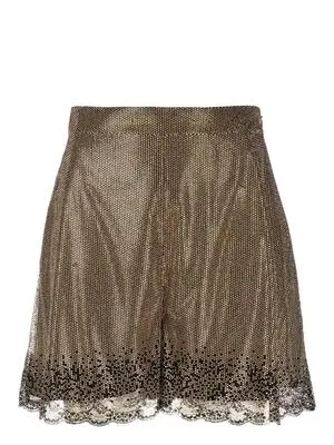 Elie Saab Studded Lace Shorts - Gold
