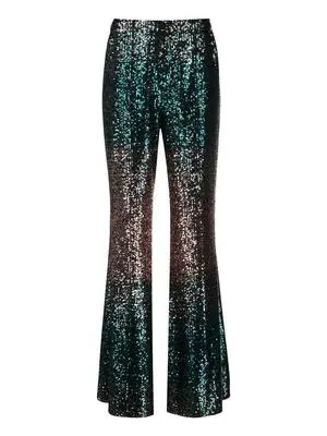 Elie Saab Two-tone Sequin Trousers - Green