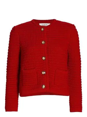 Ba&sh Gaspard Knit Cotton-blend Cardigan - Rouge