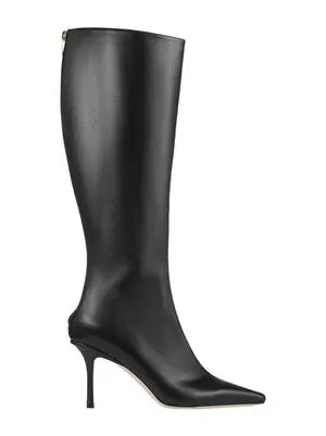 JIMMY CHOO Agathe 85 Leather Knee-high Boots - Black