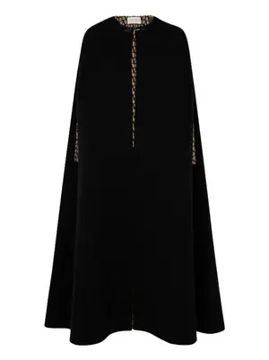 Valentino Garavani Wool And Silk-blend Cape - Black