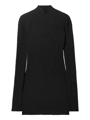 THE ROW The Row Deidree Ribbed Silk Sweater Black