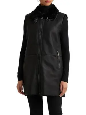 Ralph Lauren Faux Shearling Vest - Black