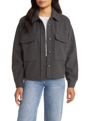 BEACHLUNCHLOUNGE Beachlunchlounge Double Face Crop Jacket Charcoal Heather