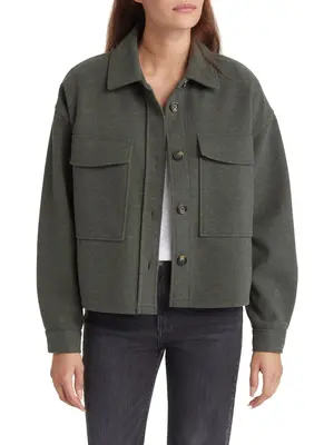 BEACHLUNCHLOUNGE Beachlunchlounge Double Face Crop Jacket Olive Heather
