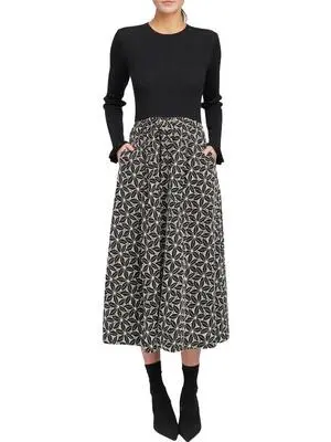 EN SAISON En Saison Brynn Mixed Media Midi Dress