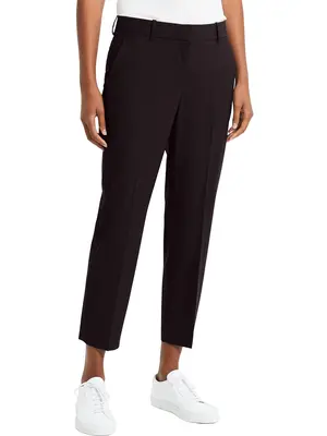 Theory Treeca Wool Blend Crop Trousers Mink