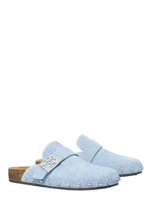Tory Burch Tory Burch Mellow Studded Mule Blue Cloud / Silver