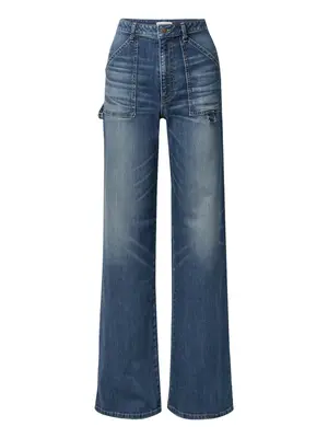 NILI LOTAN Quentin High-rise Wide-leg Jeans - Blue