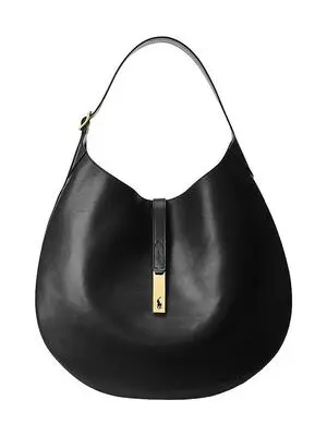 Ralph Lauren Polo ID Large Hobo Shoulder Bag Black