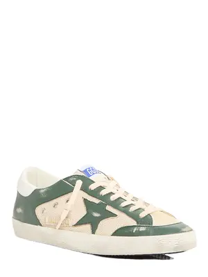 GOLDEN GOOSE Super-star Low Top Sneakers - White/green