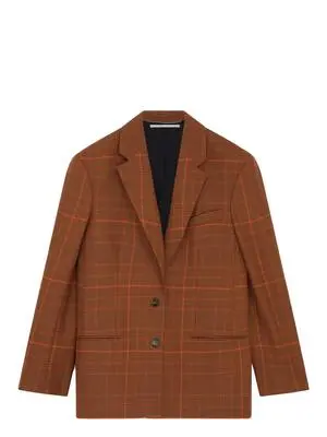 Stella McCartney Prince Of Wales Check Wool Blazer - Brown