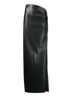 Atlein Ruched High-waist Maxi Skirt - Black