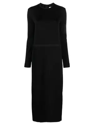 JIL SANDER Drawstring-waist Midi Dress - Black