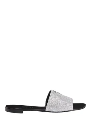 GIUSEPPE ZANOTTI Shirley Glitter Sandals Silver
