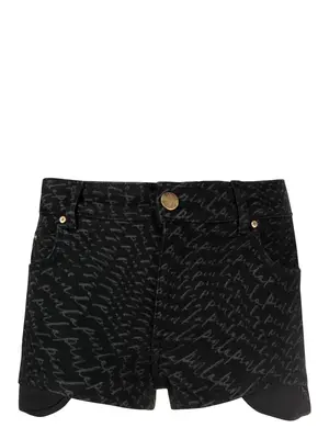 Pinko Logo-print Denim Shorts - Black