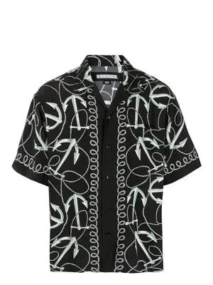 NEIGHBORHOOD Anchor-print Camp Shirt - Black