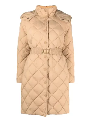TWINSET Diamond-quilted Coat - Brown