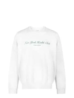 SPORTY & RICH Logo-print Crew-neck Sweatshirt - Grey