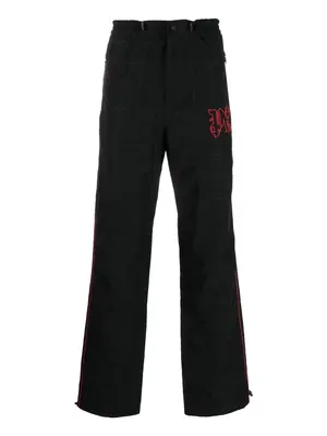 PALM ANGELS Palm Angels Logo-Embroidered Checked Trousers