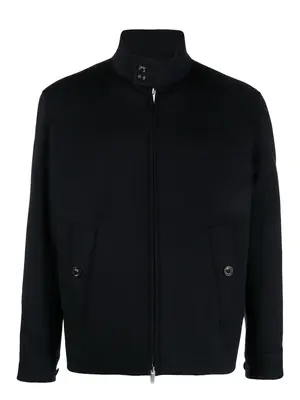 LARDINI High-neck Wool Jacket - Blue