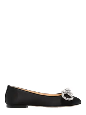 Mach & Mach Double Bow Ballerinas - Black