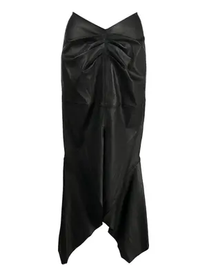 Maticevski Analogy Leather Midi Skirt - Black