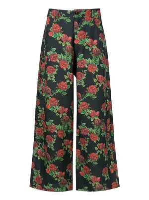 AMIR SLAMA Floral Culottes - Black