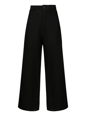 AMIR SLAMA Wide-leg High-waisted Trousers - Black