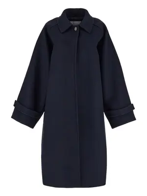 FERRAGAMO Single-breasted Wool Coat - Blue
