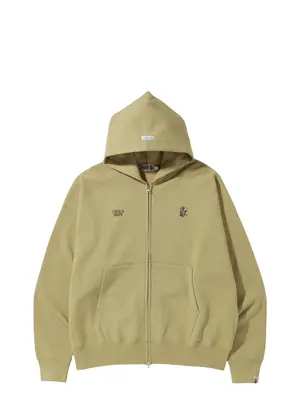 A BATHING APE Ursus Loose Fit Zip Up Hoodie - Cream