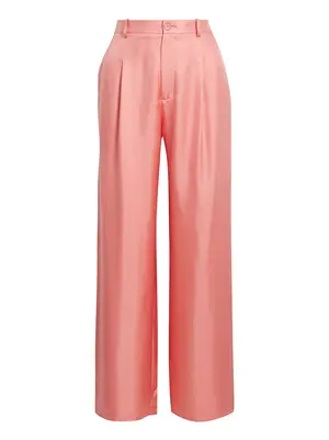 Lapointe Lapointe Silk-Twill Wide-Leg Pants Bubblegum
