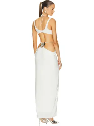 GRACE LING Grace Ling Square Lower Back Plate Pillar Drape Skirt