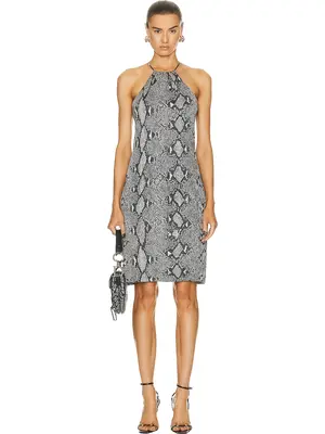 Gucci Snakeskin Print Dress - Brown
