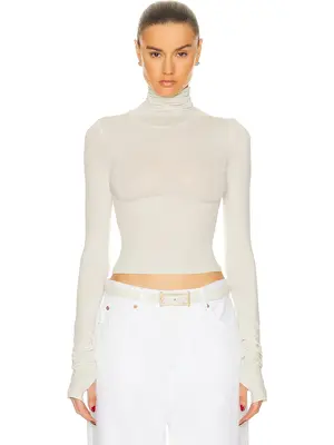 HELSA Helsa Long Sleeve Turtleneck Bone