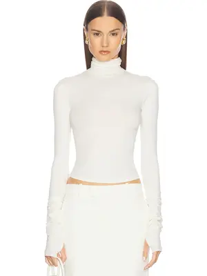 HELSA Helsa Long Sleeve Turtleneck Cream