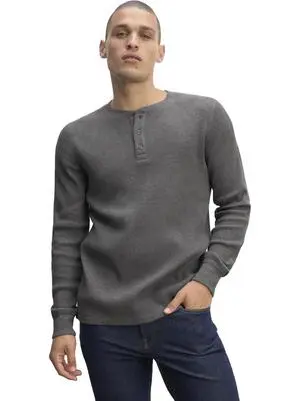 Everlane Waffle Henley Long-sleeve - Heathered Charcoal