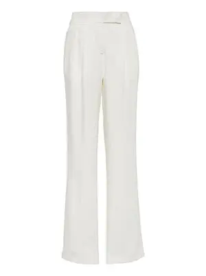 TOM FORD Silk Wide-leg Trousers - White