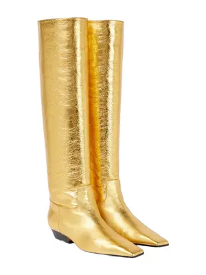Khaite Marfa Metallic Knee-high Boots - Gold