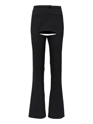 COURREGES Courrèges Cutout Flared Wool-blend Pants - Black