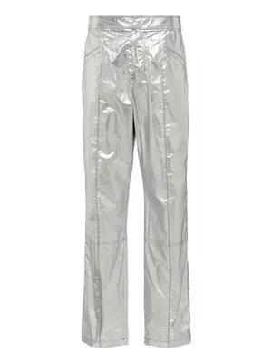 Isabel Marant Anea Coated High-rise Pants - Silver