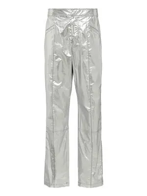 Isabel Marant Étoile Anea Coated High-rise Pants - Silver