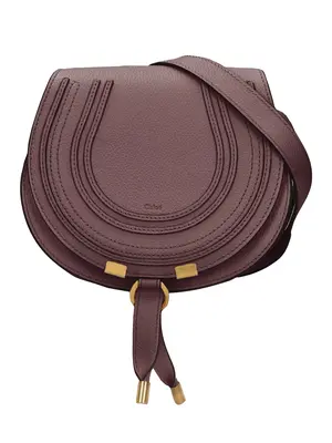 Chloé CHLOÉ Marcie Leather Shoulder Bag Deep Violine